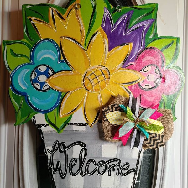 Spring Door Hanger - Summer Door Hanger - Spring Decor - Spring Door ...