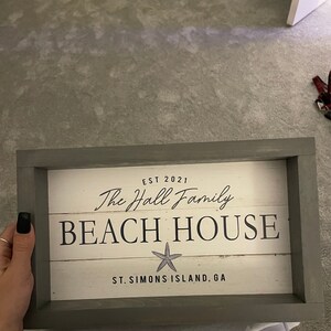 PERSONALIZED Family Name BEACH HOUSE Wood Sign 7.5x12.5 Beach House ...