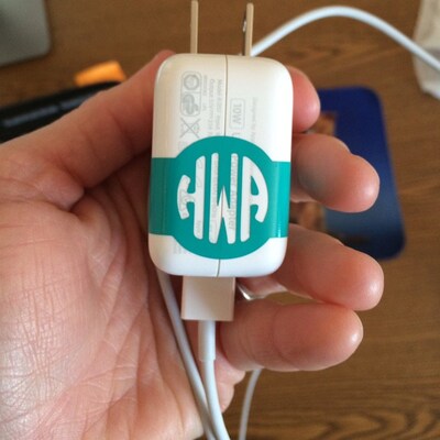 IPhone Charger Decal Charger Decal Monogram Phone Charger - Etsy