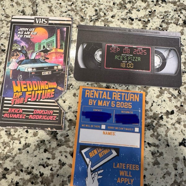 Personalised Retro 80's Movie VHS Tape Inspired Wedding Invite ...