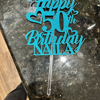 Personalized Happy Birthday Cake Topper Custom Cake Decoration - Etsy
