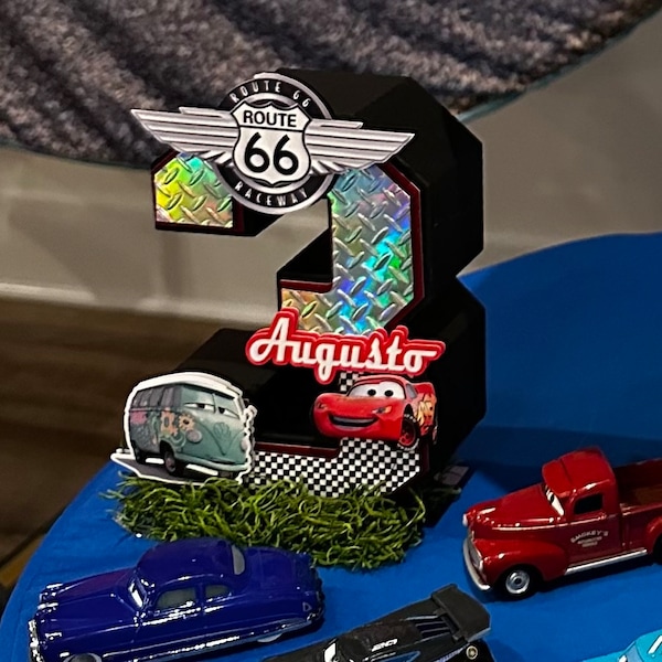 3D Number or Letter Cars Lighting - Lighting Mcqueen Party Decoration ...