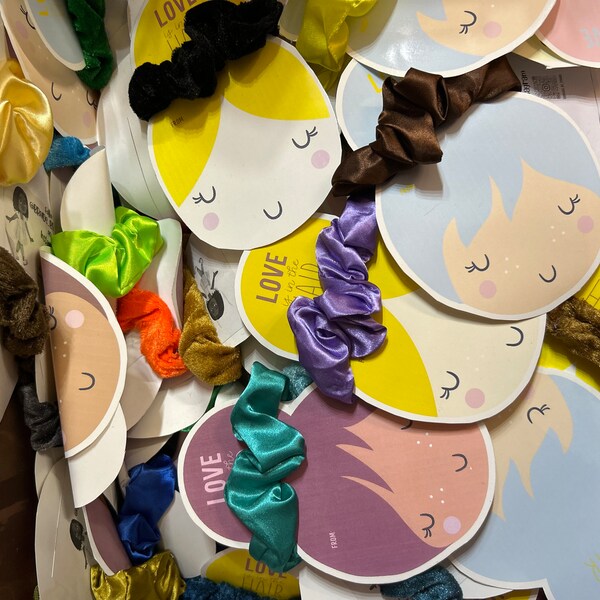 Scrunchie Valentine's Cards - Printable Girls Hair Tie Love is in the ...