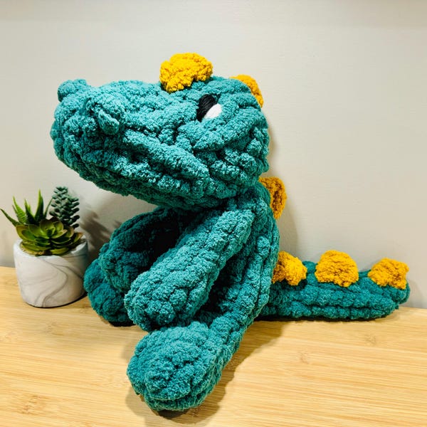 MAMA & MINI Rexy Dino / Full Video Tutorial / Finger Knit Dinosaur ...