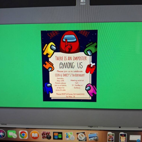 Among Us Birthday Invitation Template | Kids Imposter Party Invite ...