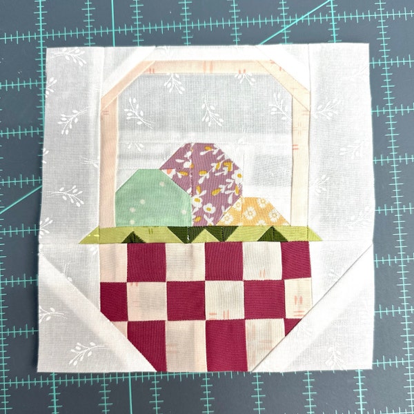 Easter Basket Spring Eggs Quilt Block PDF Pattern - Includes Instructions for 6 Inch, 12 Inch ...