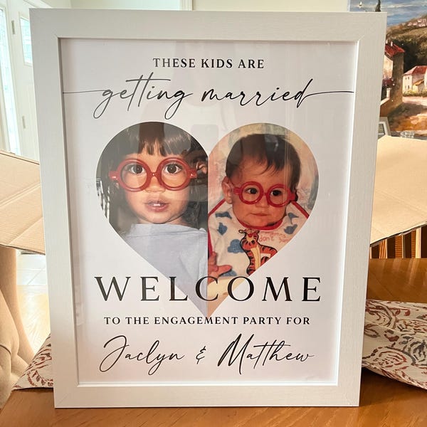 Engagement Party Sign With Photo, Engagement Welcome Board With ...