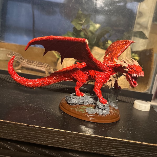Chromatic Red Dragon (4 Sizes) D&D Miniature | 250mm Long, 225mm Wing ...