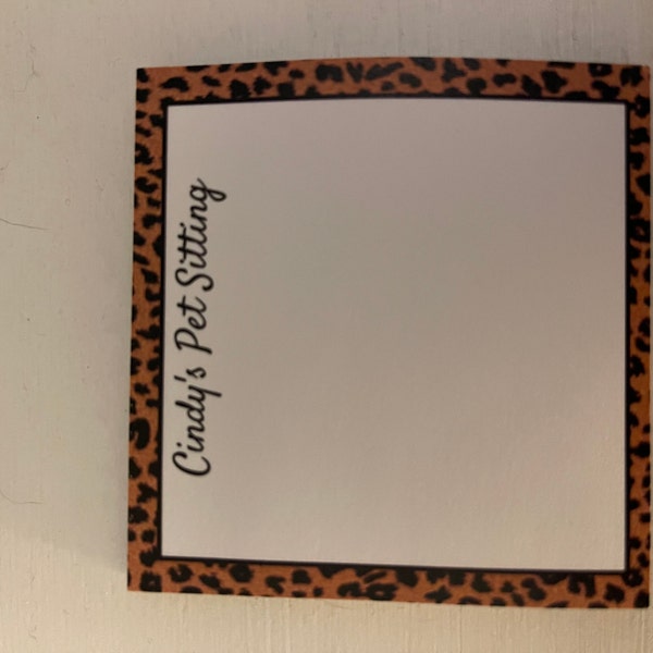 Personalized Sticky Notes With Custom Name and Cheetah Print Design ...