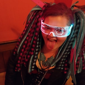 Cyberlox Dread Goth Red Black Redweb Metallic Hair Falls - Etsy