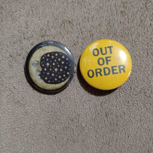 Vintage Style Pinback Buttons - 60s 70s 80s Novelty Pins - Reproduction ...