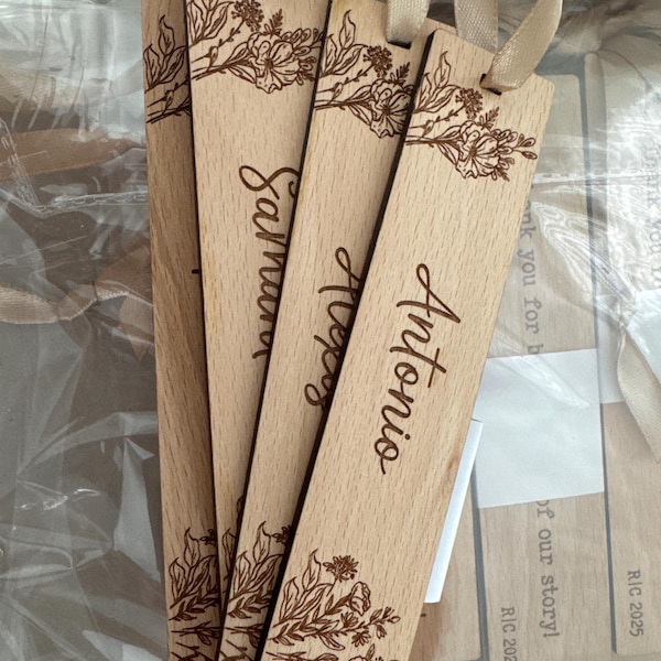 Bookmark Favors, Wedding Favor Bookmarks, Personalized Wooden Bookmarks ...
