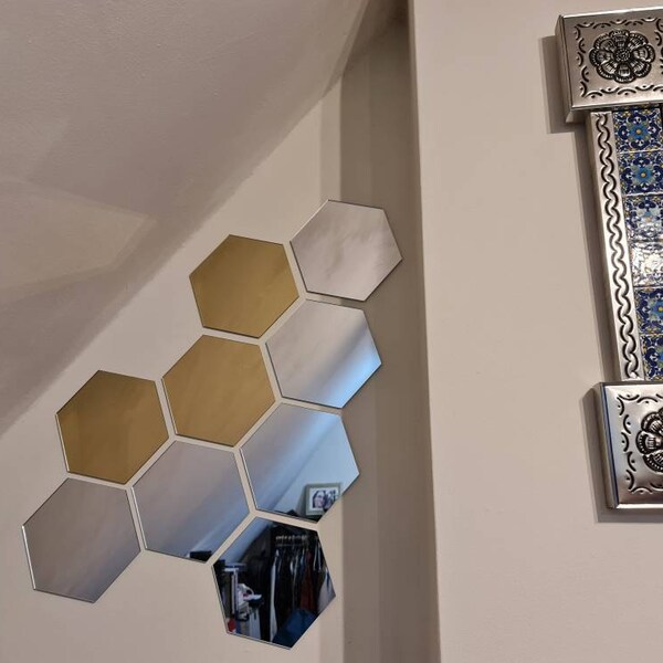 Hexagon Shape Mirror Wall Decal Wall Sticker 3pcs - Etsy