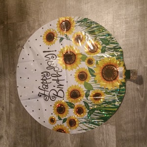 Happy Birthday Sunflowers Balloon Birthday Sunflower Balloon Sunflower ...