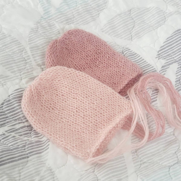 Baby Knit Spring Flower Embroidery Bonnets, Newborn Mohair Bonnets ...