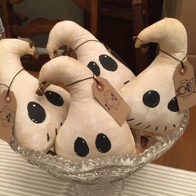 DIGITAL FILE Halloween Fall Primitive Grungy Ghost Ornies Printable ...