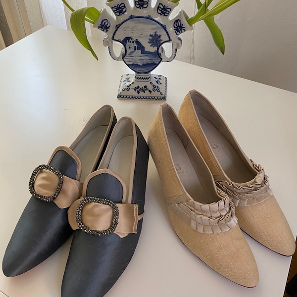 18th Century Shoe, Reenactment, Georgian, Historical Footwear, Silk ...