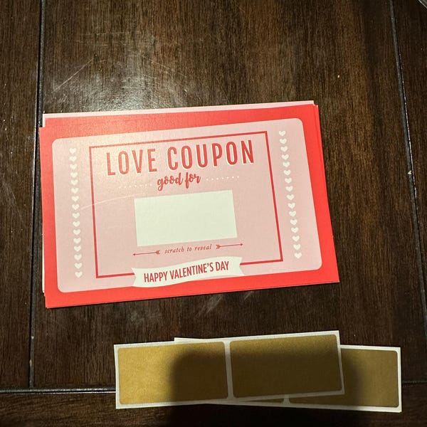 Scratch-off Love Coupons Scratch off Voucher Valentines Gift for Her ...