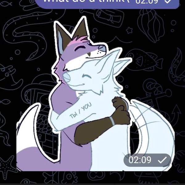 Canine Hug Telegram Sticker Base - Etsy