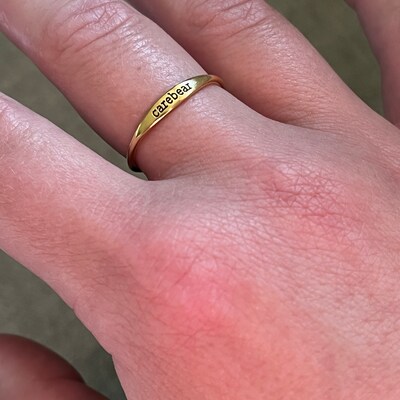 Custom Name Ring Personalized Stacking Ring Skinny Stackable Names Ring ...