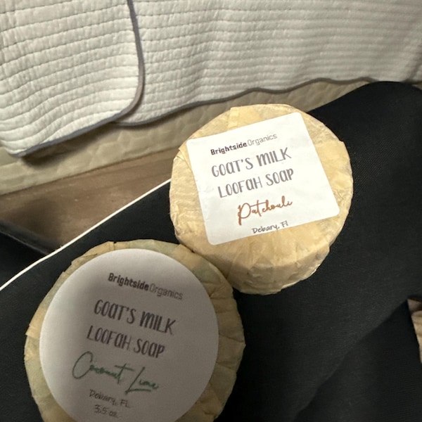 Exfoliating Goats Milk Loofah Soap Holiday Scents | Handcrafted Luffa ...