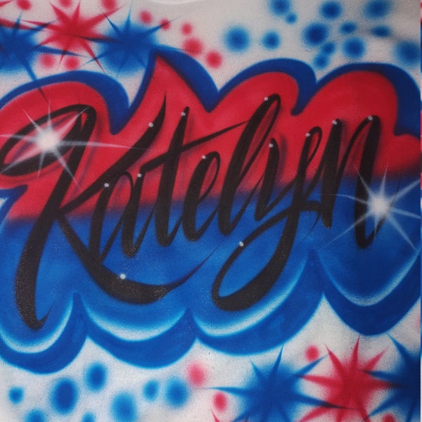Airbrush T Shirt Script Name, Cursive Font, One Word Included - Etsy