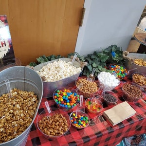 Trail Mix Bar Sign, Make Your Own Trail Mix Lumberjack Style Decor, Red ...