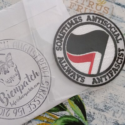 Antifa Iron on Sew on Embroidered Badge Applique Motif Patch love Beer ...