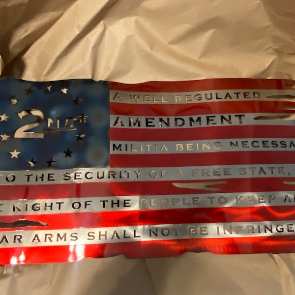 Second Amendment Flag, 2A American Flag, Metal Flag, Metal Wall Decor ...