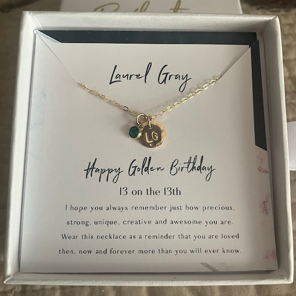 Golden Birthday Gift Necklace - Happy Golden Birthday - Personalized ...