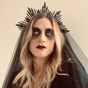 Black Halo Crown Gothic Headdress, Vampire Headband, Gothic Wedding ...