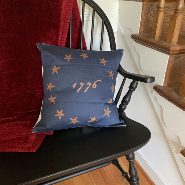 American Pillow Vintage American Flag Colonial Stars Document 100% ...