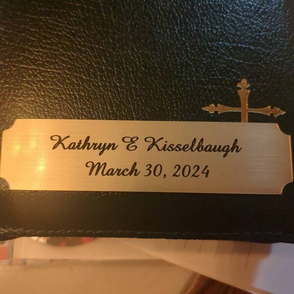 Laser Engraved 4" X 1" Gold Plate W/notched Corners and Adhesive ...