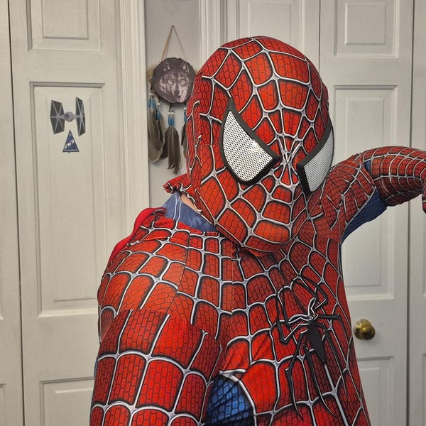 Scarlet Ben Rilley Spider Spider Suit Cosplay Costumedetached Mask - Etsy
