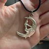 Lady Riding the Moon Lead Free Pewter Pendant Necklace - Etsy Canada