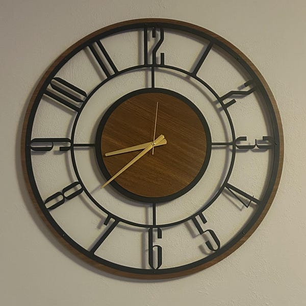 World Map Metal Wall Clock, Earth Wall Clock, Geographic Compass Clock ...