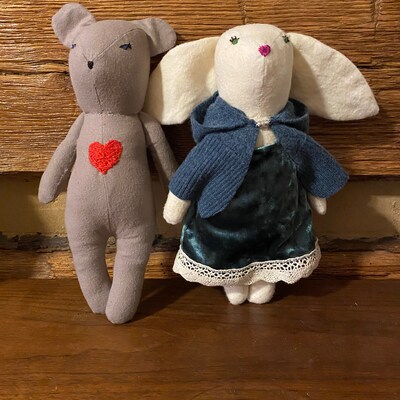 Bunny Rabbit and Bear Stuffed Animal Doll Sewing Pattern / - Etsy
