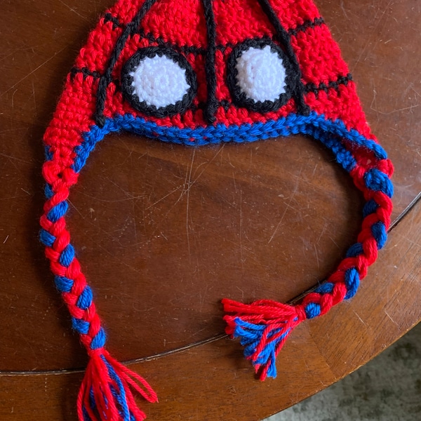 Crochet PATTERN - Spider Web Superhero Hat; Baby to Adult Size ...