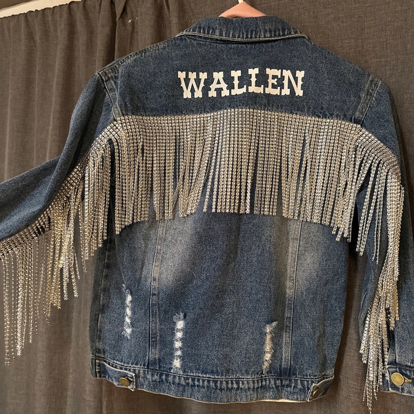 Toddler Rhinestone Fringe Jean Jacket | Bling Jacket | Stay Wild Child ...