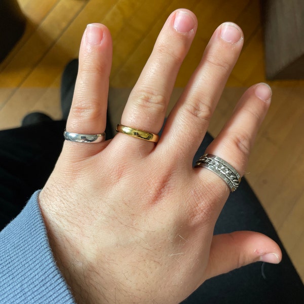 Simple Stainless Steel Ring, Basic Band, Size 7-13, Handcrafted Steel ...