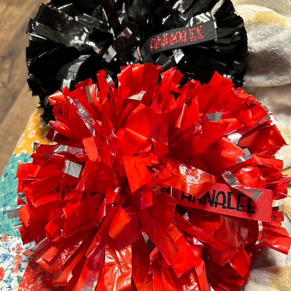 Pom Pom Tags - Set of 2 - Cheer - Cheerleader - Name - Personalized ...