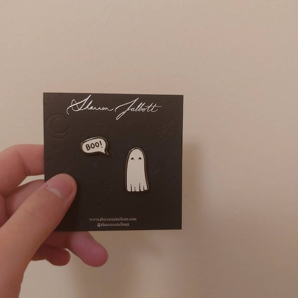 Boo Ghost Enamel Pin Set, Glow in the Dark Pin, Cute Halloween Pin ...