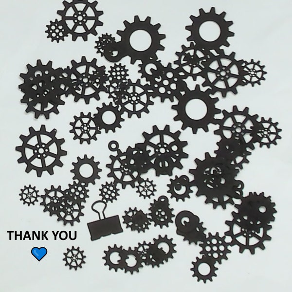 Bag O' Black Paper Cogs - Etsy