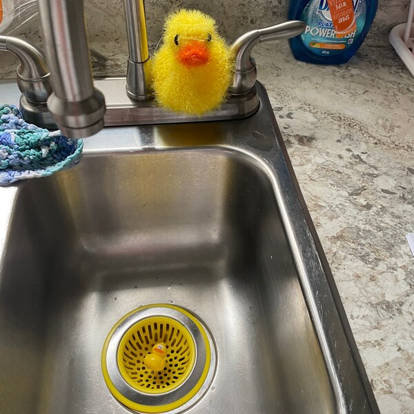Handmade Dish Scrubby - Rubber Duck Design | Crocheted Scrubber ...