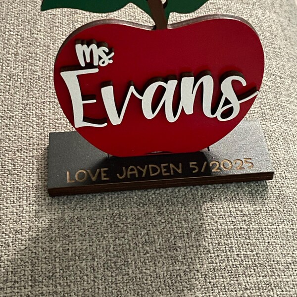 Personalized Apple Name Plate, Teacher Name Plate, Back to School ...