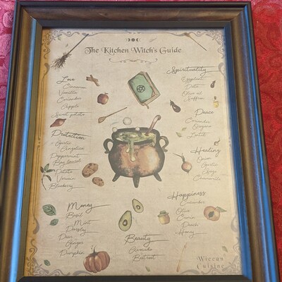 Illustration Kitchen Witchery Witchy Decor Cootagecore Garlic Rosemary ...