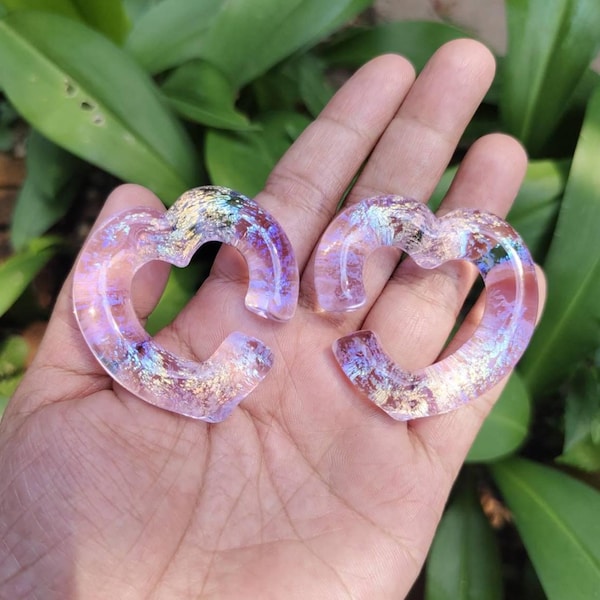 1 Pair (2 Pieces) Solid Pink Pinchers Spirals Glass - Etsy