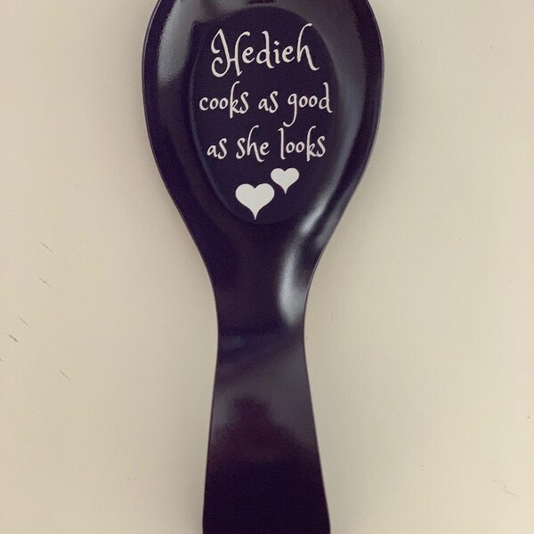 Personalized Spoon Rest - Monogram Spoon Holder - Mom / Grandma / Dad's ...