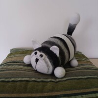 Handmade Crochet Fat Cat Plush Toy - Adorable Amigurumi Kawaii Chubby ...