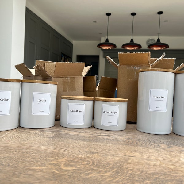 Personalised Minimalist Labels Waterproof Oil Proof Labels for Kitchen ...